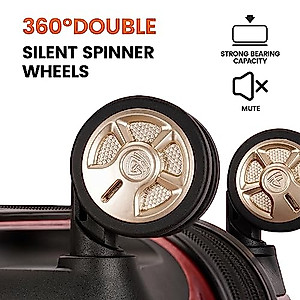 GinzaTravel Luggage Expandable 3 Piece Sets Rare Color PC+ABS Suitcase Set with Smooth wheels and TSA lock