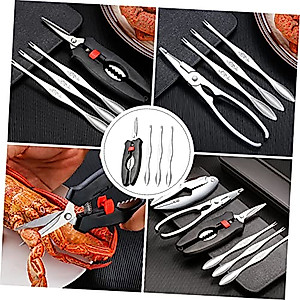 Seafood Tools 1 Set 4pcs Crab Eating Tool Pecan Cookies Seafood Tools Shellfish Lobster Crab Leg Crackers Seafood Opener Shellfish Tools Crab Opening Scissor Crab Picks Open Cut