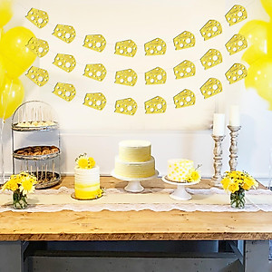 Sursurprise Cheese Themed Party Decorations, 3Pcs Cheese Banner for Macaroni and Cheese Birthday Decorations Party Supplies