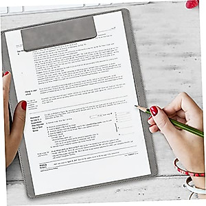 MAGICLULU 5pcs Folder Board Folder Organizer Document Clipboard Stationery Document Holder File Clipboards Pencil Sketch Clipboard Exam Paper Clips Clip Board Grey Pu Paper Holder Office