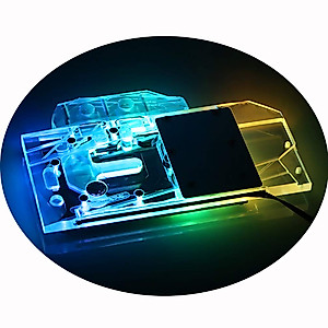 Bykski GPU Liquid Cooler Copper Waterblock G1/4 Full Cover PC Water Cooling Watercooling Block for Graphics Card MSI RX 5700 XT MECH/Evoke Sapphire Pulse RX 5700 XT (5V 3Pin RBW Lights)