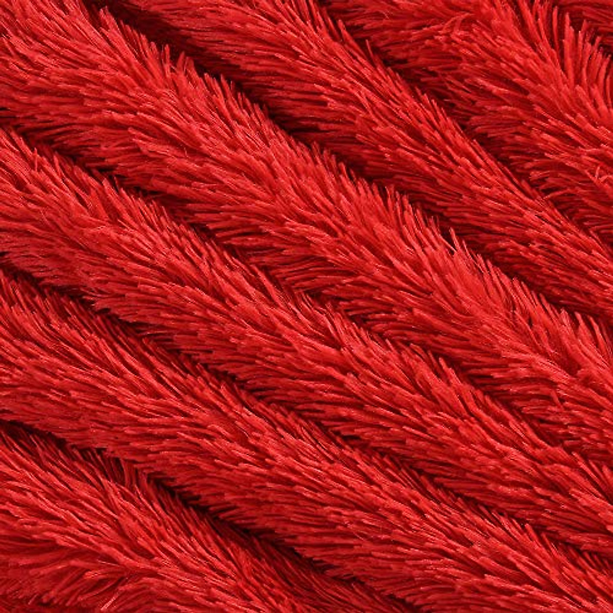 Homore Soft Fluffy Blanket Fuzzy Sherpa Plush Cozy Faux Fur Throw Blankets for Bed Couch Sofa Chair Decorative, 50''x60'' Red