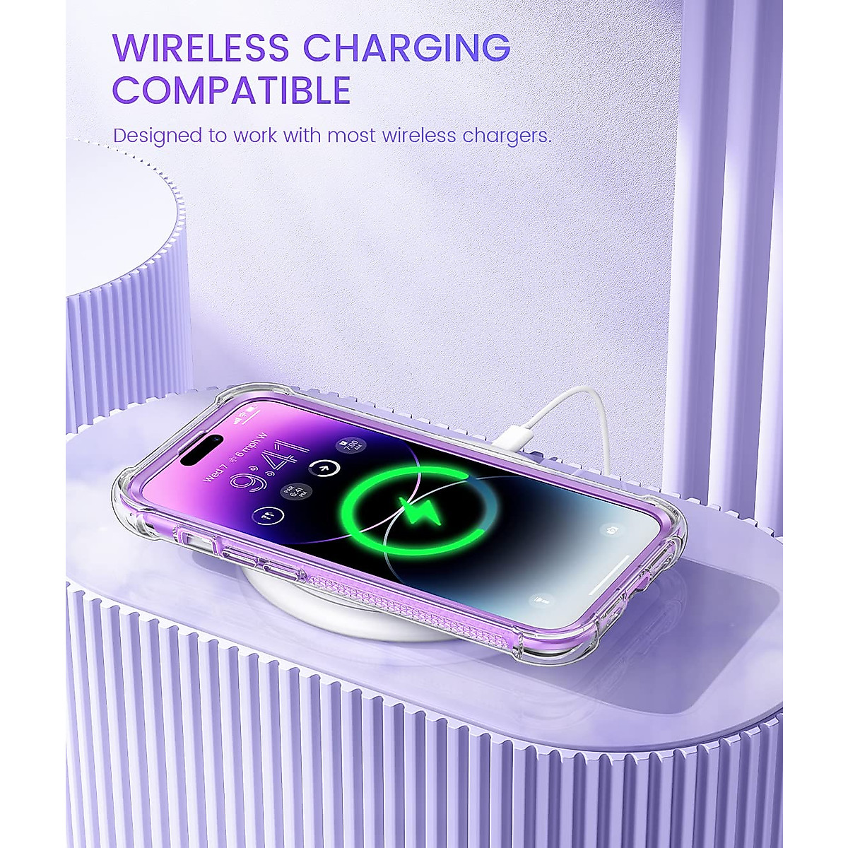 Caka for iPhone 14 Pro Max Case Glitter for Girls Women with Built-in Screen Protector Liquid Quicksand Protective Shockproof Full Body Phone Case for iPhone 14 Pro Max 6.7’’ Blue Purple