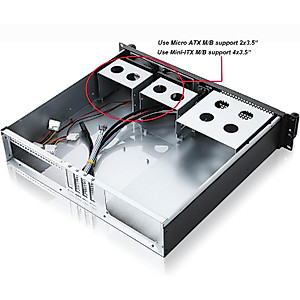 RackChoice 2U Micro ATX Compact Rackmount 2 x 5.25 Chassis Support ATX PS2 PSU with 120mm Fan on top, USB3.0 with 2.0 Adapter