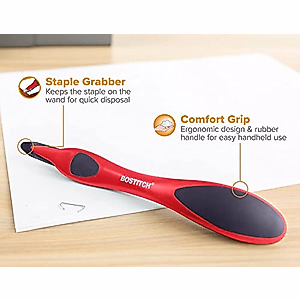 Bostitch Office Bostitch Professional Magnetic Easy Staple Remover Tool 3 Pack Red Colored Staple Puller Stick