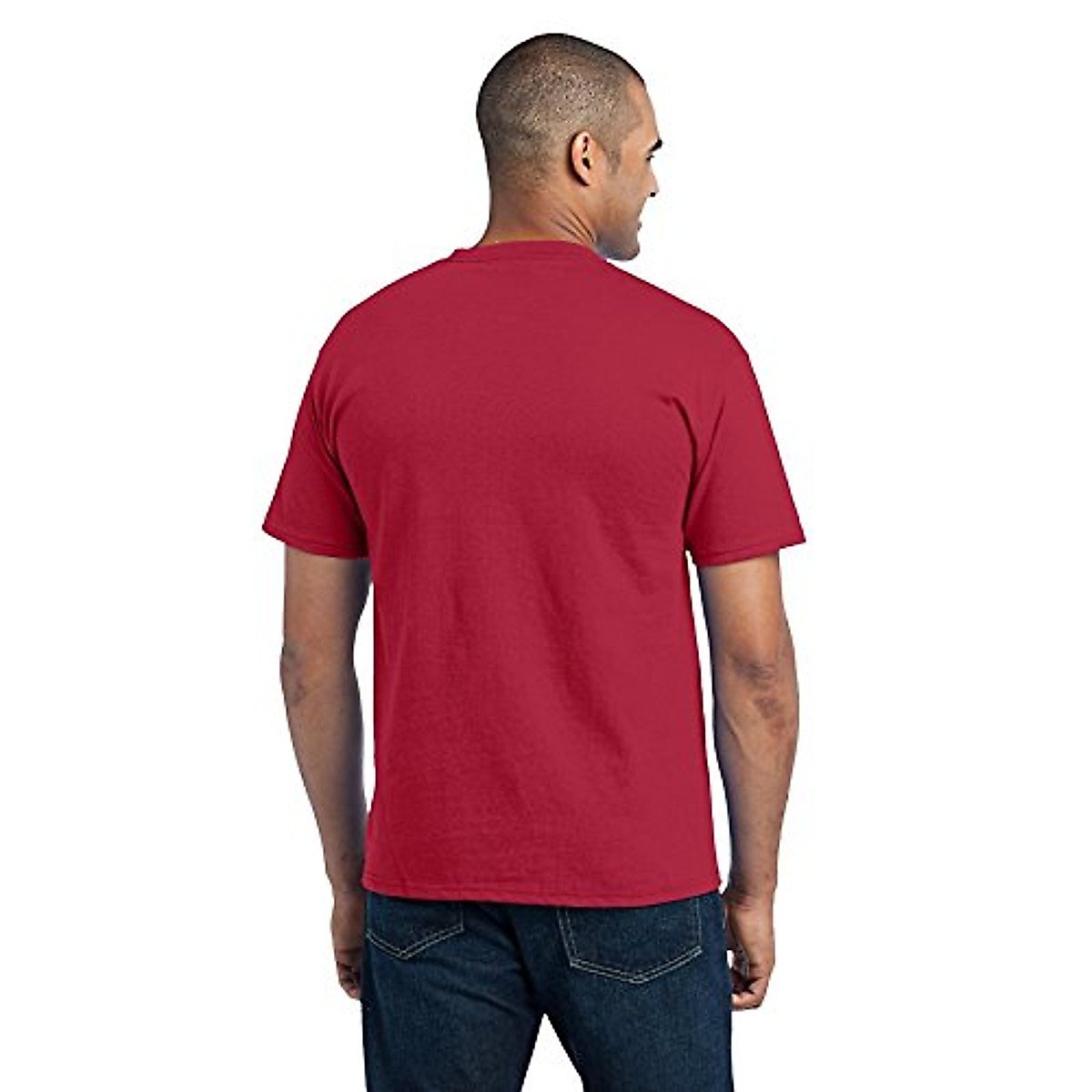 Port & Company Men's 50/50 Cotton/Poly T Shirt with Pocket 5XL Red