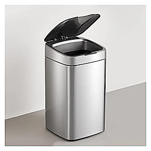 MFCHY Kitchen Smart Trash Can Automatic Sensor Living Room Stainless Steel Trash Can Automatica Rubbish Bin