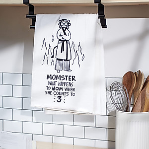 Primitives by Kathy Momster What Happens to Mom When She Counts to 3 Kitchen Towel