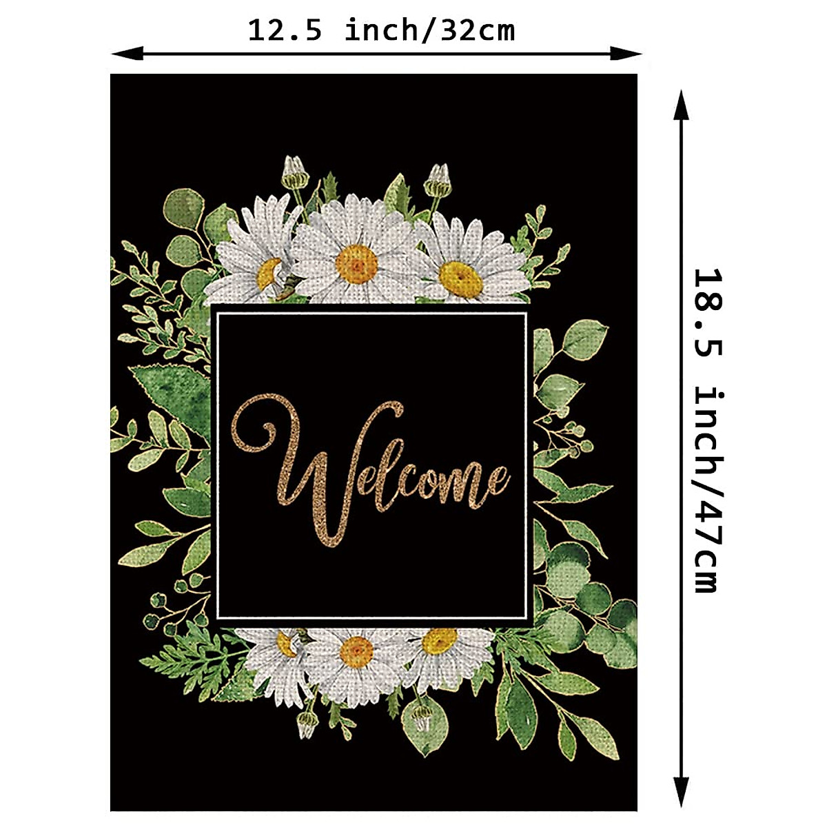 Spring Garden Flag Welcome Daisy Flowers Vertical Double Sided Seasonal Farmhouse Yard Outdoor Decor 12.5x18 Inch