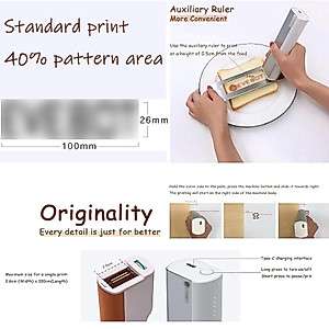 XEEAOFE Color Barcode Printer Wireless, Cake Toppers Printer Pen & Inkjet Printer, Portable Food Printer Latte Art Machine with Auxiliary Ruler,Red