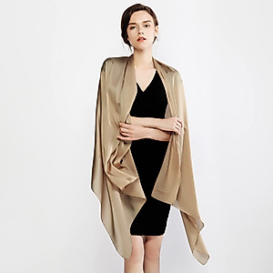 RIIQIICHY Women Shawls and Wraps for Evening Dresses Like Chiffon Camel Silk Scarf Formal Silky Pashmina Shawls for Weddings