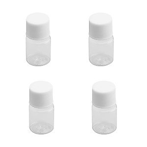 Bettomshin 20Pcs 5ml PE Plastic(Food Grade) Bottles, Sample Bottle Wide Mouth Sealing Storage Lab Container White for Sample Storage Transparent