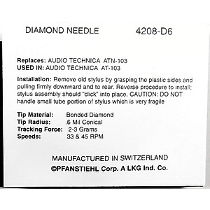 Phonograph Turntable Needle Stylus For Audio Technica ATN-103 ATN-120E ATN120E AT430E AT120E/T