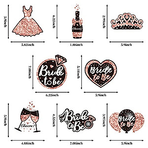 30Pcs Bachelorette Party Decorations Bride to Be Hanging Swirl, Rose Gold Bridal Shower Ceiling Whirls Party Supplies, Pink Hens Night Foil Swirls Wedding Engagement Hanging Décor for Women