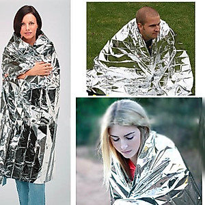 Emergency Blanket Pack-3,Foil Mylar Thermal Blankets Space Blanket 52"x82" Designed for NASA, Outdoors, Hiking, Survival, Marathons or First Aid, Natural Disasters, Retain Body Heat, Keeps You Warm.