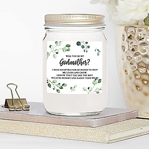YouNique Designs Will You Be My Godmother Candle, 7 Ounces, Godmother Proposal, Godmother Announcement, Can You Be My Godmother, Soy Vegan Aromatherapy Candles for Home (Lavender & Vanilla)