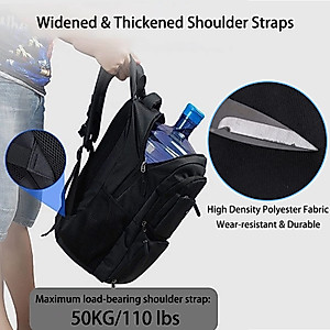 Vaupan Travel Backpack, Black Laptop Backpack with USB Charging Headphone Port for Men Womens Boys Girls, Anti Theft Water Resistant College School Bookbag Computer Backpack Fits 15.6 Inch Notebook