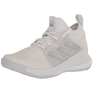 adidas Women's Crazyflight Mid Volleyball Shoe, White/Black/Grey, 8