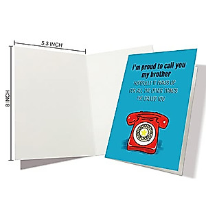 Nchigedy Funny Birthday Card for Brother, Bro Birthday Greeting Card, I'm Proud To Call You My Brother