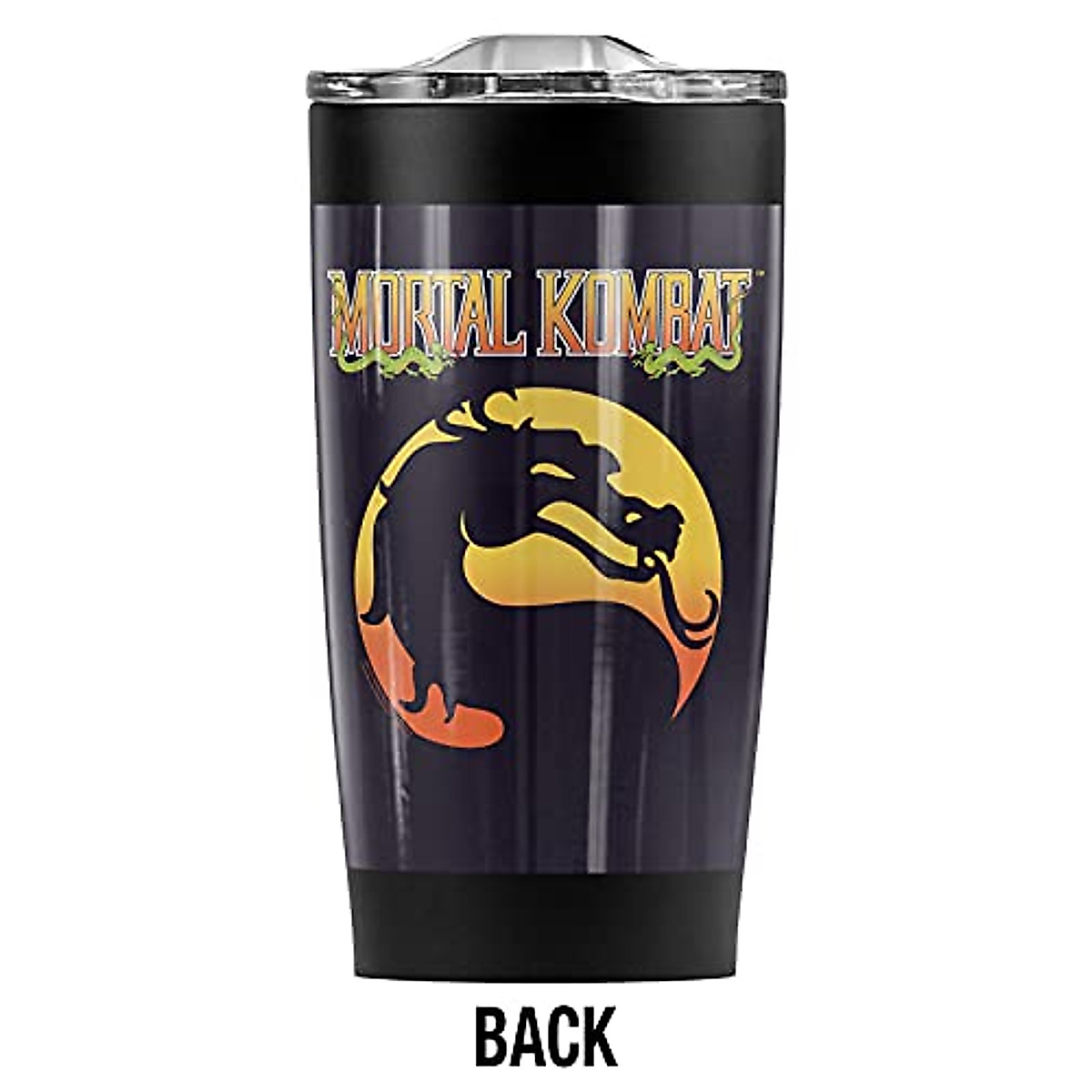 Mortal Kombat Klassic Klassic Logo Stainless Steel Tumbler 20 oz Coffee Travel Mug/Cup, Vacuum Insulated & Double Wall with Leakproof Sliding Lid | Great for Hot Drinks and Cold Beverages