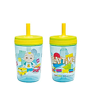 Zak Designs 15oz Cocomelon Kelso Tumbler Set, Leak-Proof Screw-On Lid with Straw Made of Durable Plastic and Silicone, Perfect Bundle for Kids, 1 Count (Pack of 1)