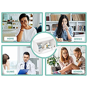 AdirMed Medicine Lock Box for Medication Lock Box with Key - Wall Mounted Locking First Aid Medicine Cabinet, Secured Prescription Storage for Peace of Mind Around Kids at Home, School (Steel White)