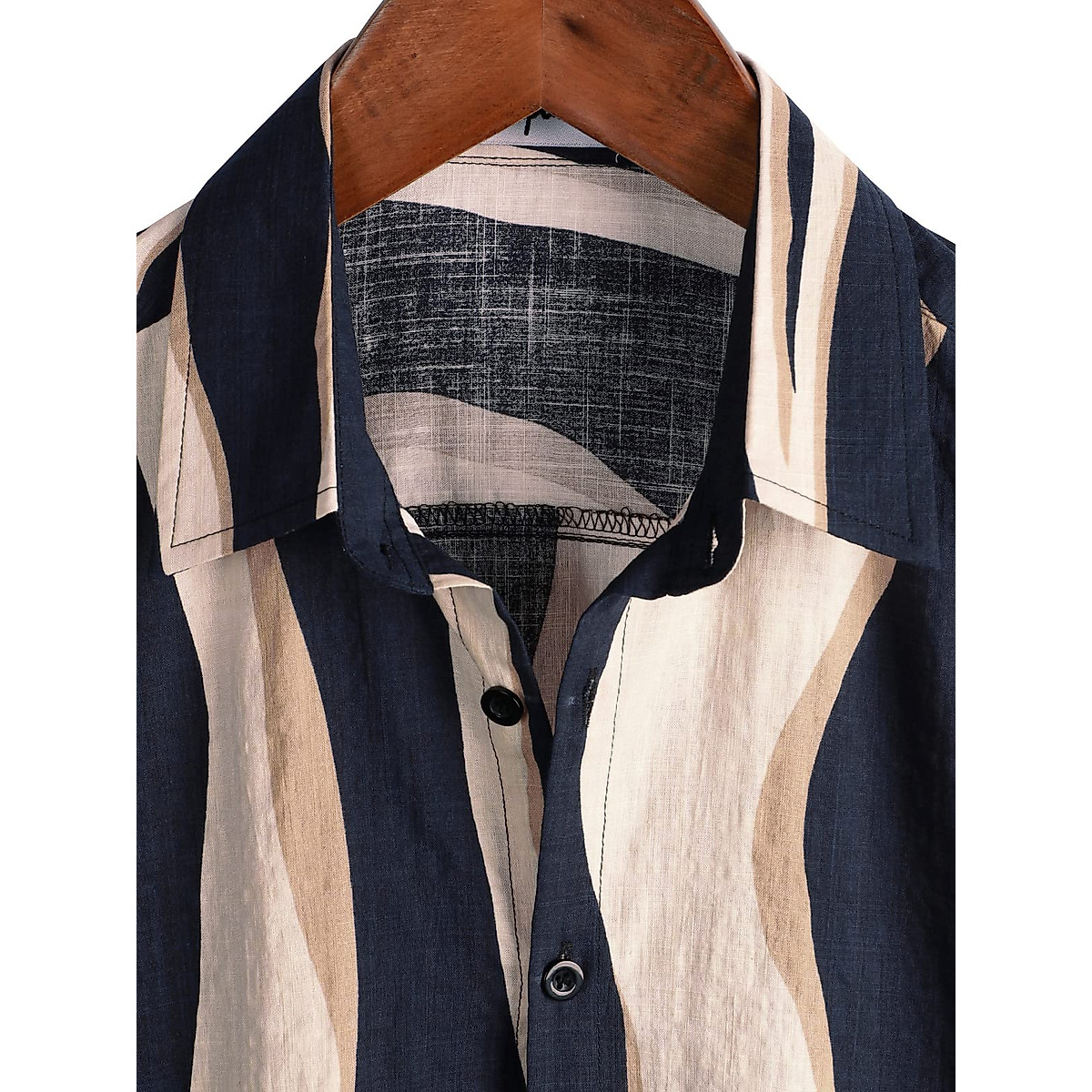 VATPAVE Mens Casual Hawaiian Floral Shirts Short Sleeve Button Down Tropical Shirts Beach Summer Shirts XX-Large Navy Beige