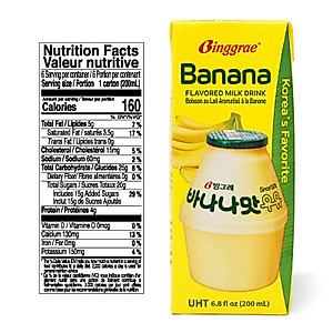 Binggrae Banana Flavored Milk [Korea’s No 1 Classic & Original Banana Milk] - Sweet, Smooth & Creamy Texture (Pack of 6)