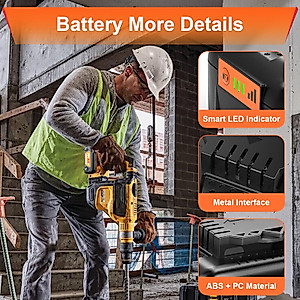 SUnMilY Upgraded 4Pack 6.0Ah Replacement for Dewalt 20V Max Battery Compatible with Dewalt 20V Battery DCB200 DCB201 DCB204 DCB206 DCD/DCF/DCG/DCS Series Cordless Power Tools