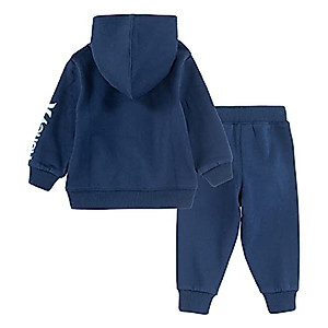 Hurley Baby Boys' Hoodie and Joggers 2-Piece Set, Midnight Navy/Shark, 3T