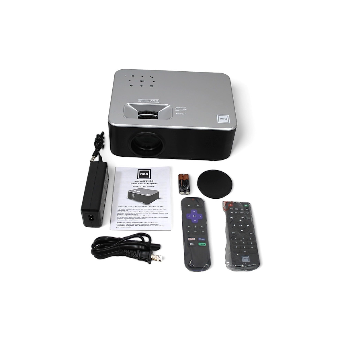 RCA RPJ-133 720p Smart Home Theater Projector Includes Roku Streaming Stick - (Renewed)