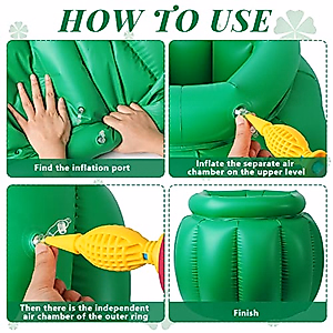 Large Halloween Inflatable Cauldron Drink Cooler Halloween Cooler for Drinks, Witch Cauldron Beverage Holders for Halloween Party Decoration Witch Party Supplies, 22x18 Inch (Green)