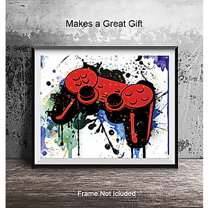 Game Room Decor - Remote Control Wall Art - Gaming Gifts for PC Gamer, Xbox, PS4, Playstation, Video Game, Arcade, Men, Teens, Kids - Man Cave, Dorm, Bar, Boys Bedroom - Urban Graffiti Posters