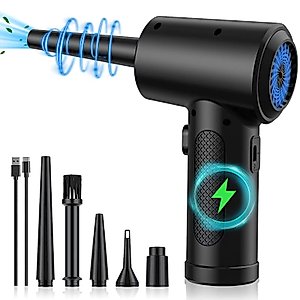 AMESEDAK Compressed Air Duster, Cordless & Rechargeable Air Duster, 51000RPM Electric Air Blower for PC, Keyboard Electronics Cleaning, 6000mAh 10W Fast Charging