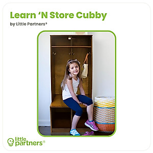 Little Partners Locker Cabinet Cubby Organizer, Learn 'N Store Wooden Classroom Cubbies Compartment Lockers for Storage of Toddlers and Kids Coats, Equipment, Backpacks (Espresso)