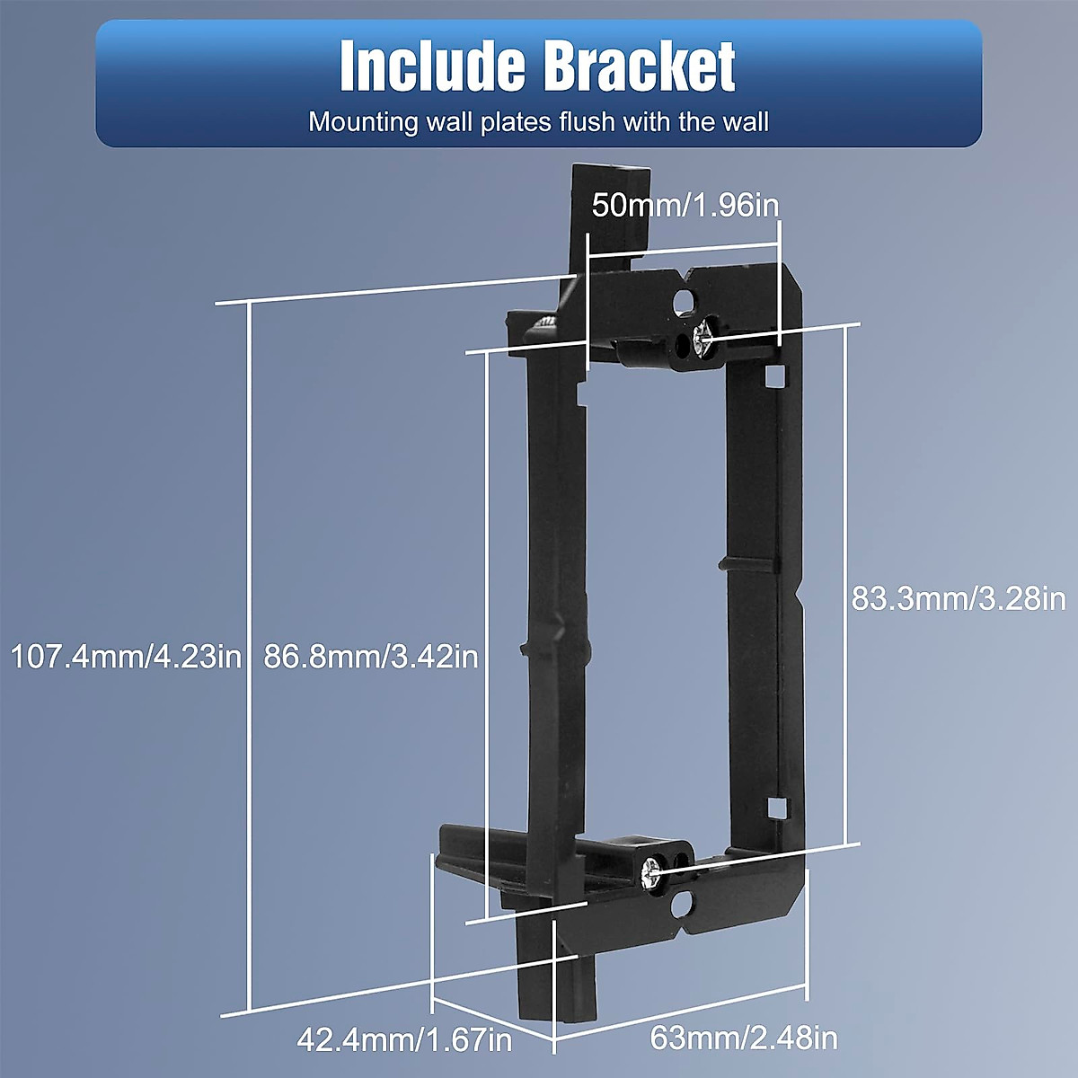 VCE Wall Plate Cable Pass Through with Bracket, Decorator Cover for Low Voltage Cables - White, 2-Pack