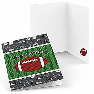 Big Dot of Happiness End Zone - Football - Baby Shower or Birthday Party Thank You Cards (8 count)