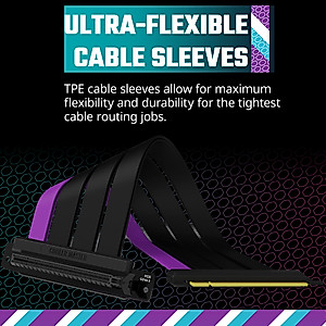 Cooler Master MasterAccessory Riser Cable PCIe 4.0 x16 200mm Black, PCIe 4.0 Compatible, EMI Shielded 30 AWG, Protective ABS Casing for Graphics Card (MCA-U000C-KPCI40-200)