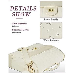 17 Inch Laptop Bag for Women, Large Cute Messenger Bags Office Computer Carrying Case Shoulder Bag with Fashion Accessory, Water Resistant Quilted Crossbody Business Work Briefcase for College Travel