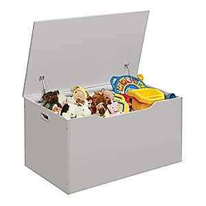 Badger Basket Flat Top Toy Box and Storage Bench for Kids, Playroom Storage, White