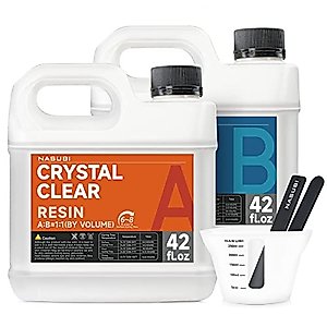 84oz Casting Epoxy Resin Kit - Crystal Clear Epoxy Resin for Wood, Molds, Jewelry Making, Table Top - Non Yellowing 2 Part Resin Kit (42oz Resin and 42oz Hardener) with Silicone Cups, Sticks