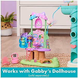 Gabby's Dollhouse, Transforming Garden Treehouse Playset with Lights, 2 Figures, 5 Accessories, 1 Delivery, 3 Furniture, Kids Toys for Ages 3 and up