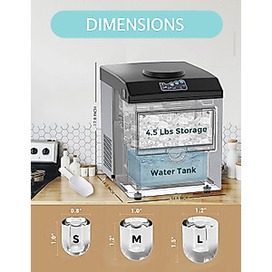 2 in 1 Ice Maker Countertop, 48LBS/24H Automatic Ice Stainless Steel Machine with Water Dispenser, ready in 8 Minutes, with Ice Scoop and 2.6 lb Ice Storage
