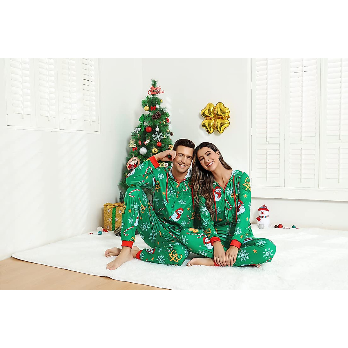 frawirshau Matching Christmas Onesies for Family Christmas pjs Onesie Christmas Onesies Womens Pajama Sets Green 3XL