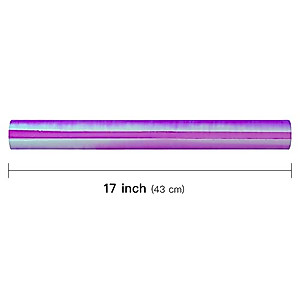 LeZakaa Purple Wrapping Paper Roll - Holographic Iridescent Wrapping Paper for Birthday, Valentine's, Mother's Day, Holiday - 17 inches x 32.8 Feet (47.23 sq.ft.)
