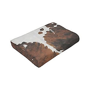 Brown Cow Print Blanket Soft Cow Skin Print Throw Blankets Fleece Blanket Cow Pattern Blanket for Couch Farm Animal Cow Blanket Fluffy Blanket Travel Blanket 40"x50"