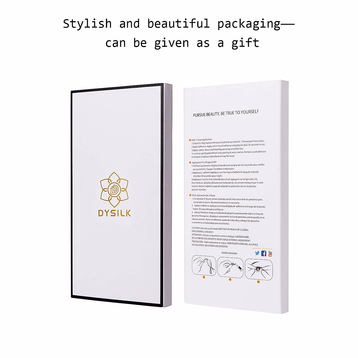 DYSILK Fake Eyelashes Natural Lash - Mink Lashes 5 Pairs 6D Wispy Lash Pack - Eye Lashes Strip Eyelash Extension Kit Reusable False Lashes Natural Look | 002-16mm