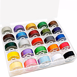 New brothread 25pcs Assorted Colors 70D/2 (60WT) Prewound Bobbin Thread Plastic Size A SA156 for Embroidery and Sewing Machine DIY Embroidery Thread Sewing Thread