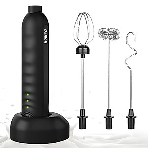 Milk Frother Handheld, USB Rechargeable Milk Frothers, Coffee Frother Electric, 3 Gear Adjustable Mini Foamer for Latte, Cappuccino, Hot Chocolate Black