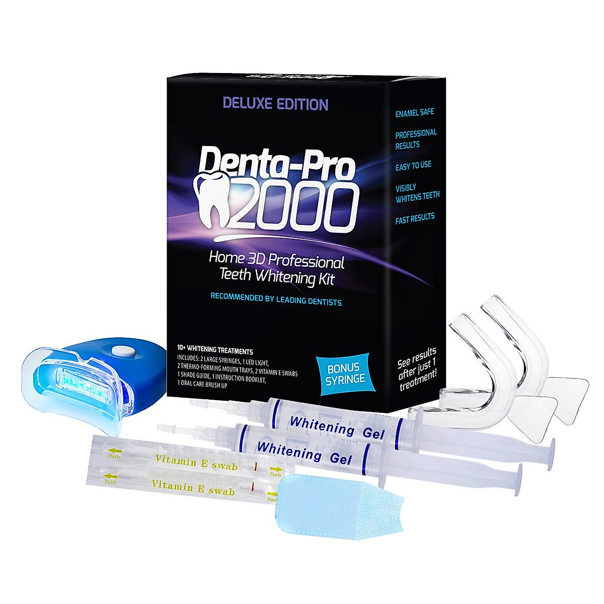 Teeth Whitening Kit - Professional At Home Teeth Whitening - Denta-Pro2000 It's Safe & Affordable - Get Whiter Teeth After Just One Use!